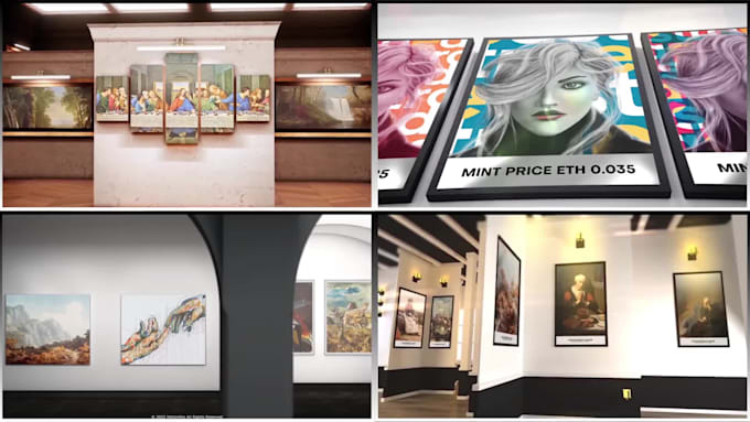 Do realistic art gallery museum video museum art gallery animation ...
