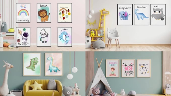 Create cute printable wall art for nursery kids room on etsy by ...