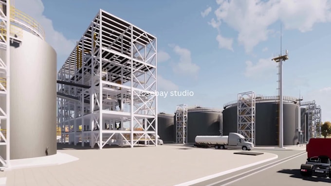 Create 3d industrial animation, factory video, manufacturing process ...
