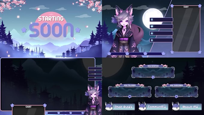 Design animated vtuber stream overlay or anime twitch youtube by ...