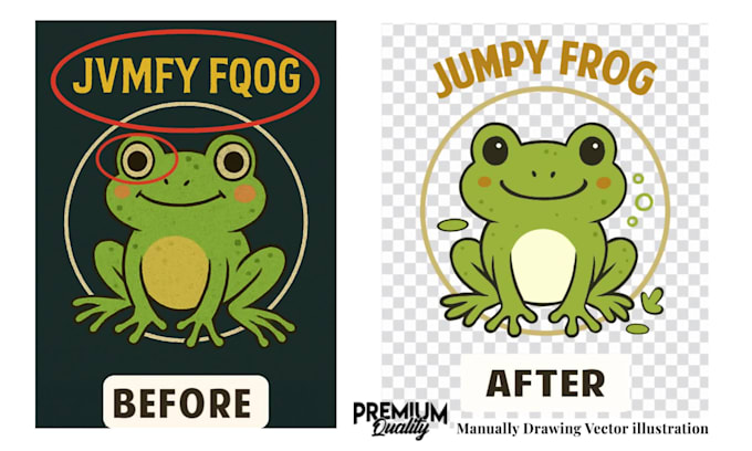 Fix ai text errors, remove background, and upscale to 300 dpi by ...