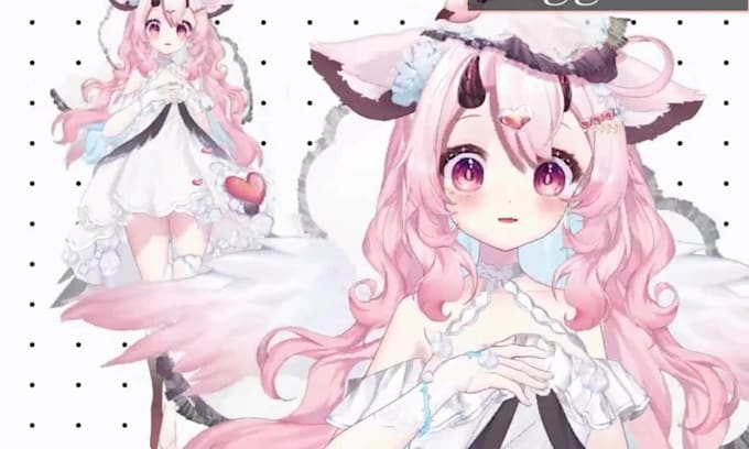 Draw male and female 2d vtuber model live2d model, vtube studio model ...