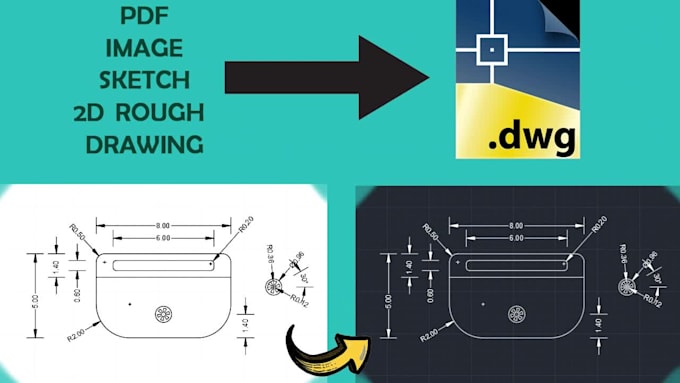Draft autocad 2d shapes, engineering drawing, technical and mechanical ...