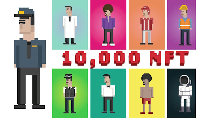Create pixel art nft collection with 10k nfts by Talharehmn | Fiverr