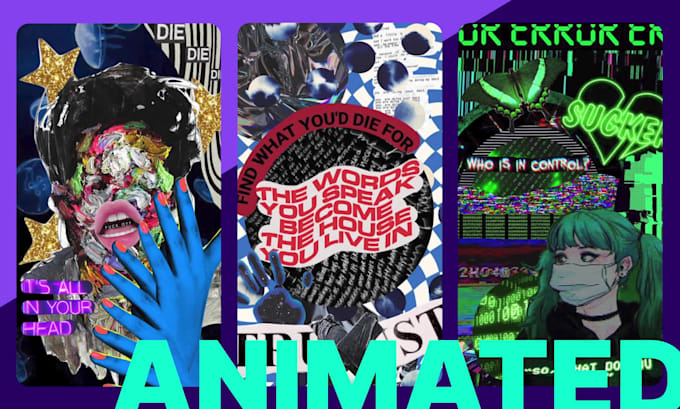 Create animated collage art in 24hrs by Honeybeedoodles | Fiverr
