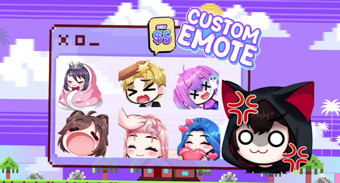 Draw custom emote chibi and animated emote for vtuber twitch by Alea ...