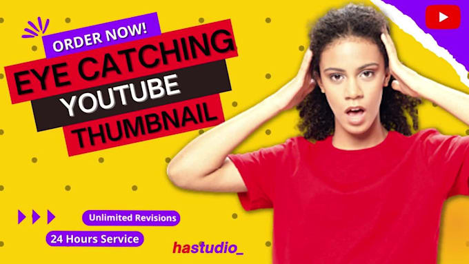Design eye catching youtube thumbnails by Hastudio_ | Fiverr