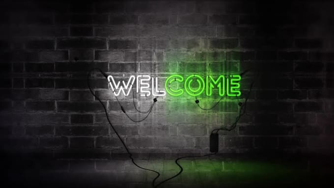 Create neon light logo animation intro and outro video by ...