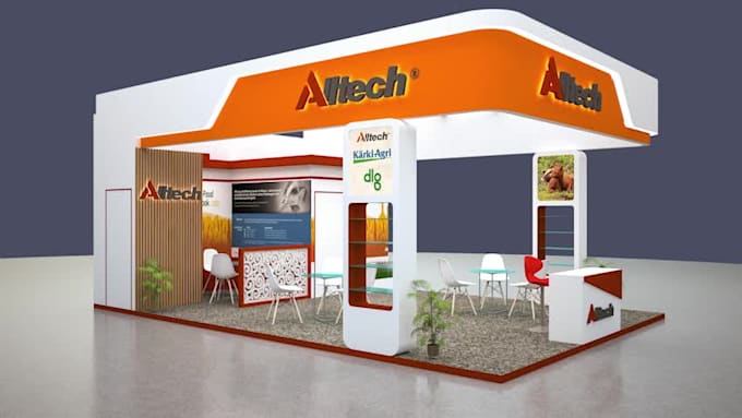 Design your 3d exhibition stall trade show booth expo and stand by ...