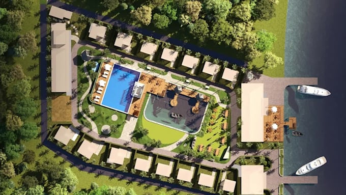 Amazing model 3d rendering architecture morden house building with high ...