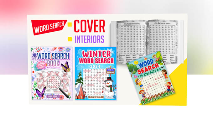 Create niche based custom word search puzzle books for kdp amazon by Saifuddini528 | Fiverr