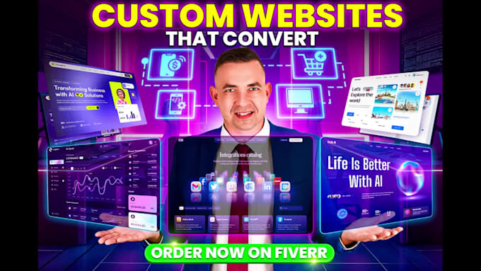 Do custom website development as a full stack, front end, and backend developer by Justnaz | Fiverr