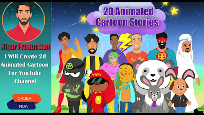 Make 2d animation stories and cartoon for youtube channel by Nigarpro ...