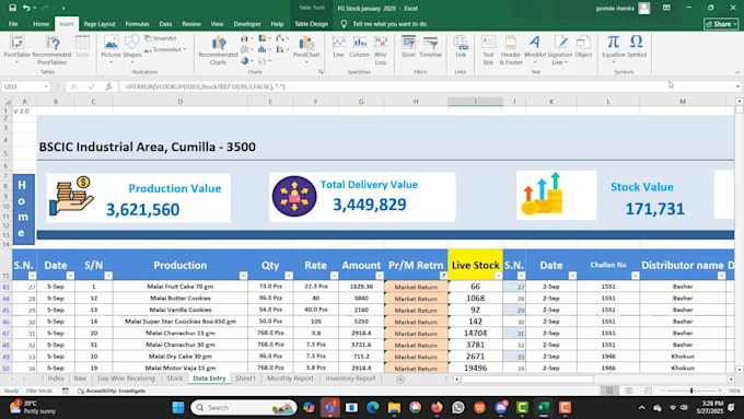 Create an automated excel inventory management system by Govindadev786 ...
