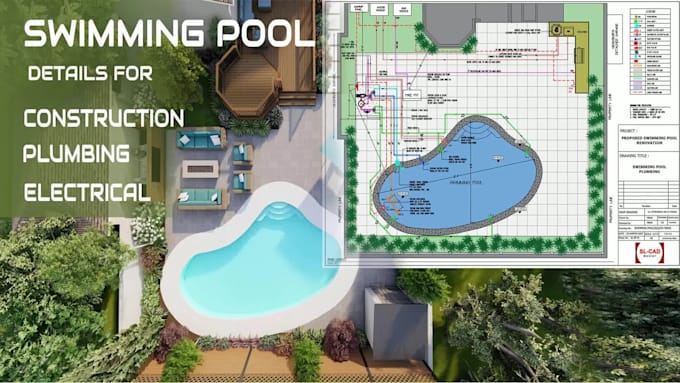 Design and draft swimming pool details by Slcadmaster | Fiverr