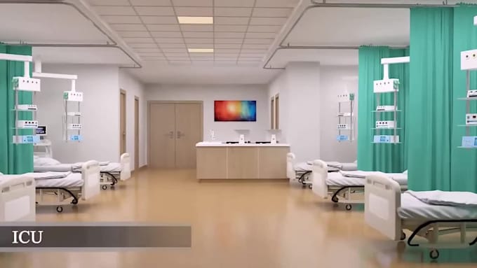 3d hospital walkthrough animation icu ward interior floor plan medical ...