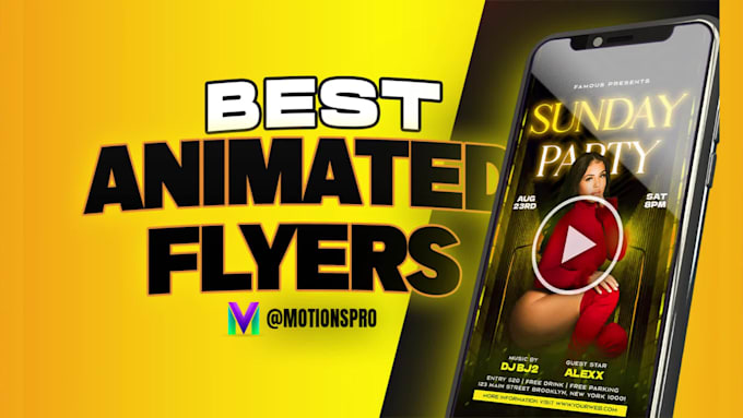Do animated motion posters event club concerts and motion flyers by ...