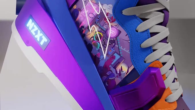 Render 3d realistic shoe design, 3d sneaker modeling animation by ...