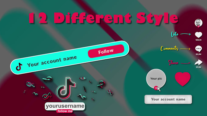 Create amazing tiktok follow animation by Hamdihelo | Fiverr