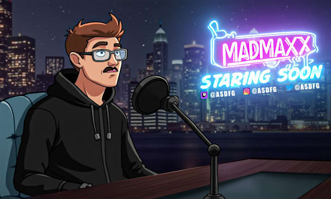 Animate brb, starting soon screen for twitch, youtube, kick by ...