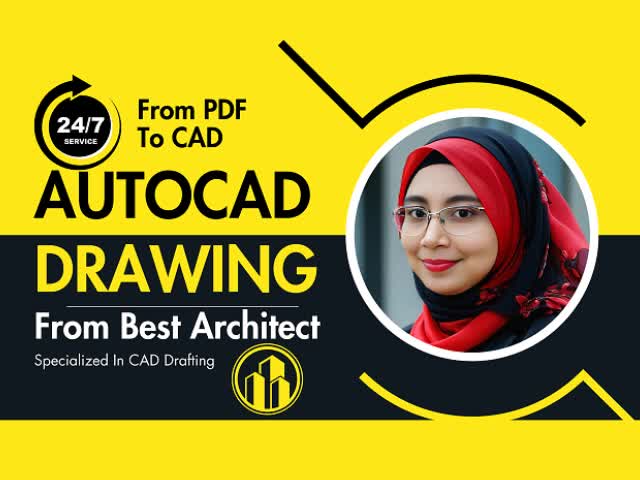 Be architect, pdf to cad, draw floor plan in autocad by Drawfiles | Fiverr