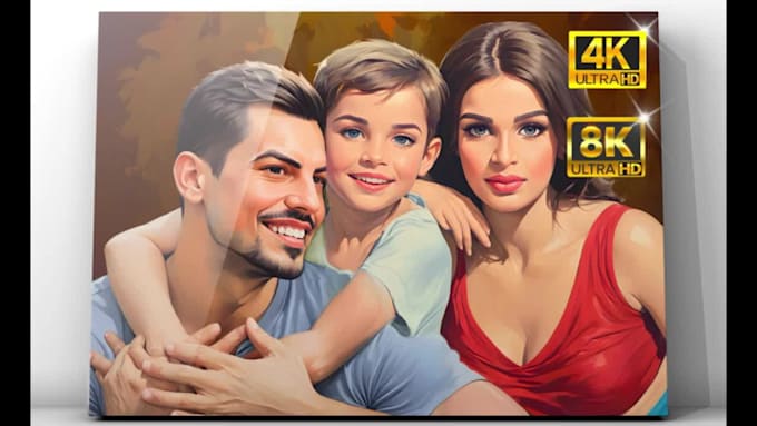 Draw realistic family portrait , couple or wedding painting in any ...