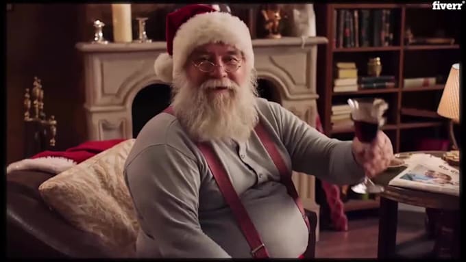 Customize funny christmas santa reading newspaper short ad by Elena5050 ...