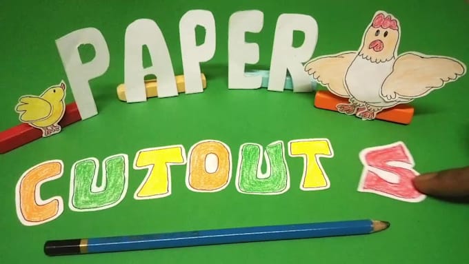 Make hand drawn paper cutouts stop motion animation video by ...