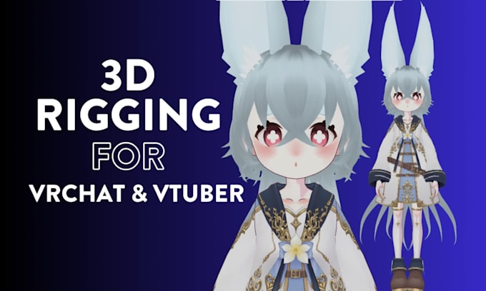 Do 3d character rigging , furry or anime avatar rigging for vrchat and ...