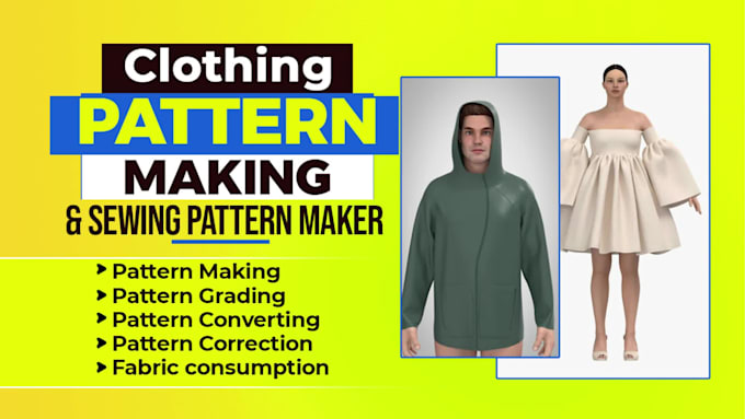 Clothing pattern making and sewing pattern maker by Kabircad | Fiverr