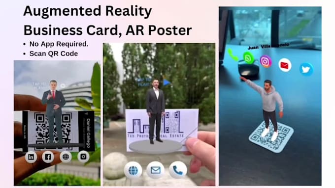 Make 3d augmented reality business card, no app , scan qr code, ar,webar by Dhruvtec | Fiverr
