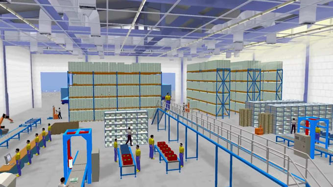 Create technical 3d animations for industrial factories and warehouse ...
