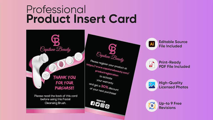 Design amazon product insert card, thank you card, packaging insert by ...