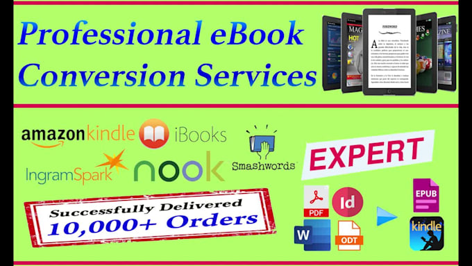 Do the ebook conversion from pdf, word, indesign into epub, kindle formats by Hajath | Fiverr