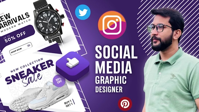 Be your social media posts graphic designer for facebook, instagram or ...