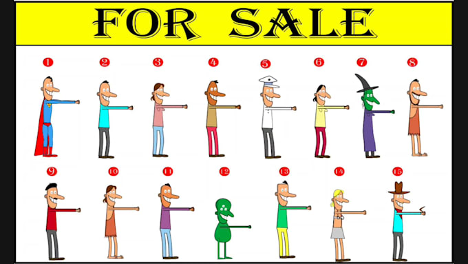 Sell bone rigged cartoon characters like frame order using moho pro by ...