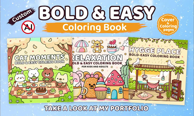 Draw cozy, bold and easy coloring book pages for kdp by Mdjahedul301 ...