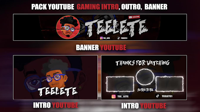 Make professional youtube horror gaming intro, outro, banner, and watermark by Wordpstod | Fiverr