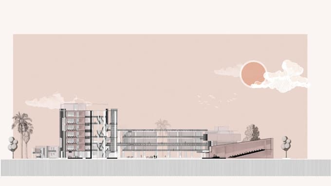 Render architectural masterplan, section, elevation in photoshop by ...