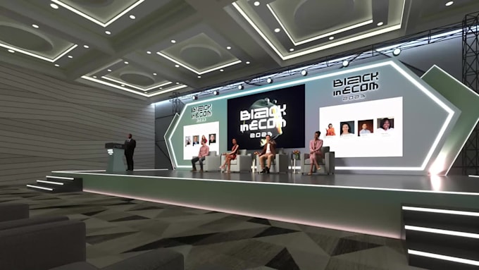 Do exhibition booth and conference stage design by Tapas_graphic | Fiverr