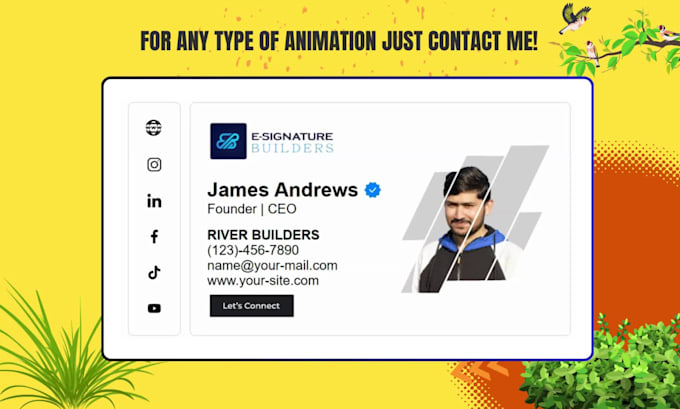 Do animated, clickable html email signature in 7 hours by Awais ...