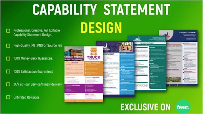 Design an effective professional and creative capability statement by Mdhasanur_r | Fiverr