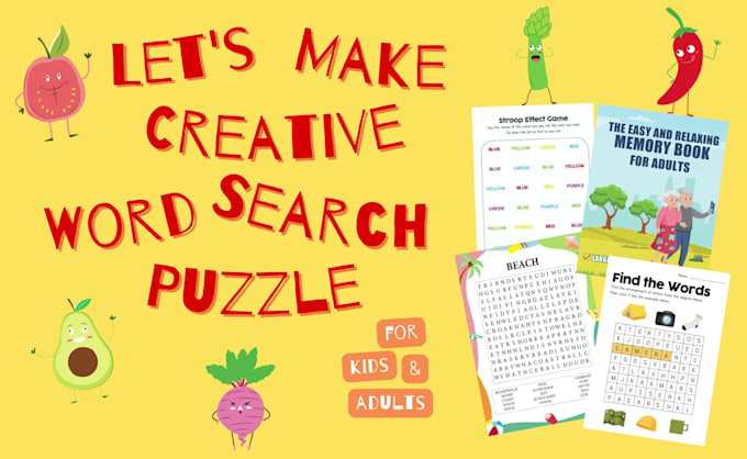 Design creative custom word search puzzle books for kids and adults by ...