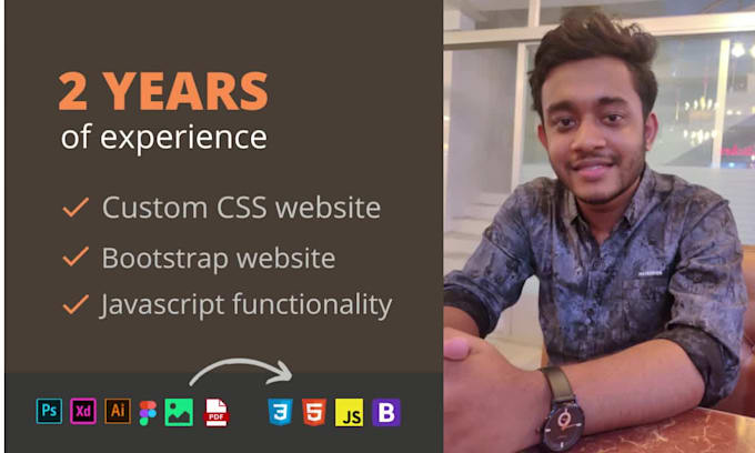 Convert psd to html, pdf to html, image to html css bootstrap ...
