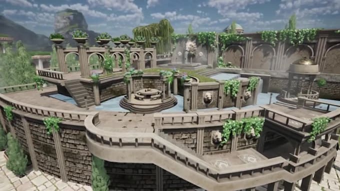 Do 3d game environment open game world with level design game map in unity, ue5 by Malis_studio ...