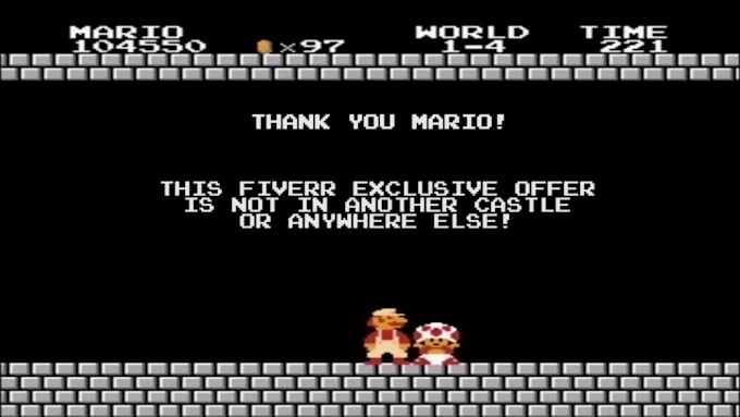 Write a custom super mario message by Shaunwebb | Fiverr