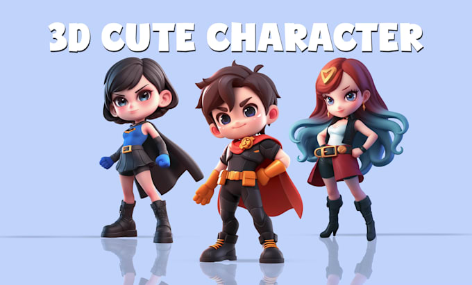 Create 3d cute character modeling for mascot, animation, and game by ...