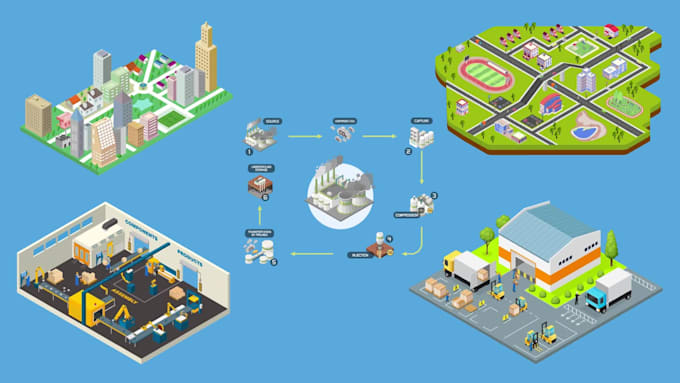 3d isometric map, tourist map, event map, or isometric vector map ...