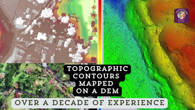 Create contour map and topographic plan using survey or gis data by ...