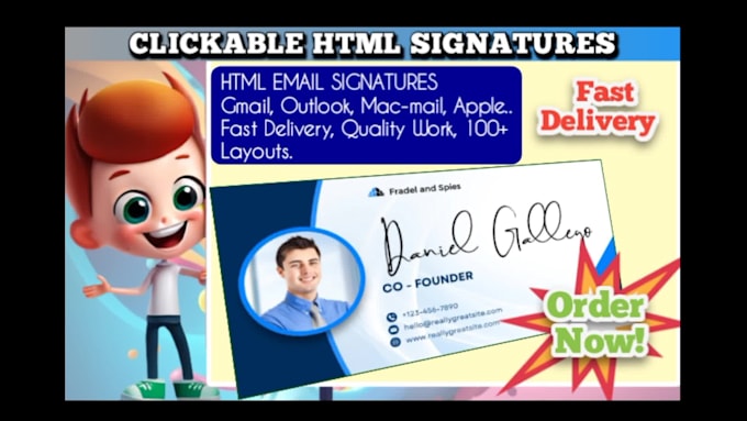 Create clickable html email signature html email signature by ...